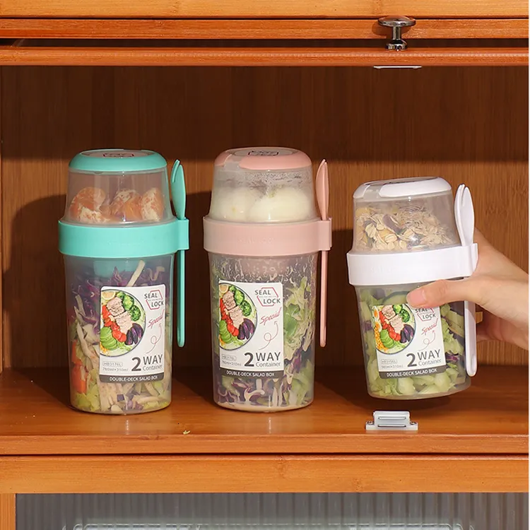 Two Layer Portable Food Container Set Stainless Steel Bento Box ...