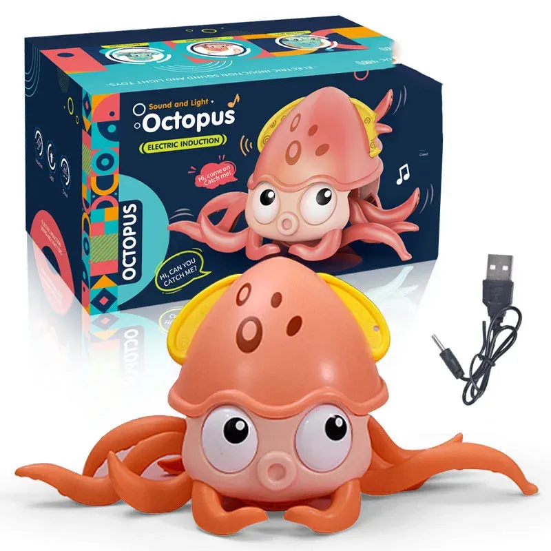Electric RC Animals Kids Induction Escape Octopus Crab Crawling Toy ...