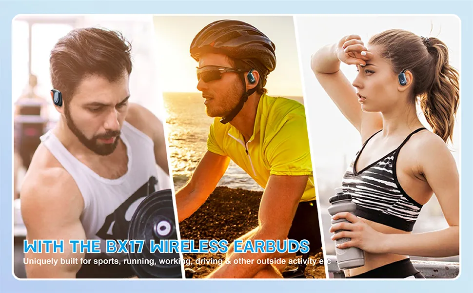 BX17 Bluetooth 5.3 TWS Bone Conduction Earbuds With Mic True Wireless ...