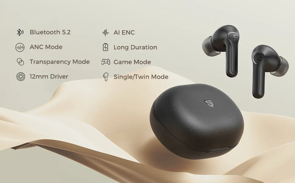 SoundPEATS Life: ANC Wireless Earbuds, Bluetooth V5.2 With 4 Mics For ...