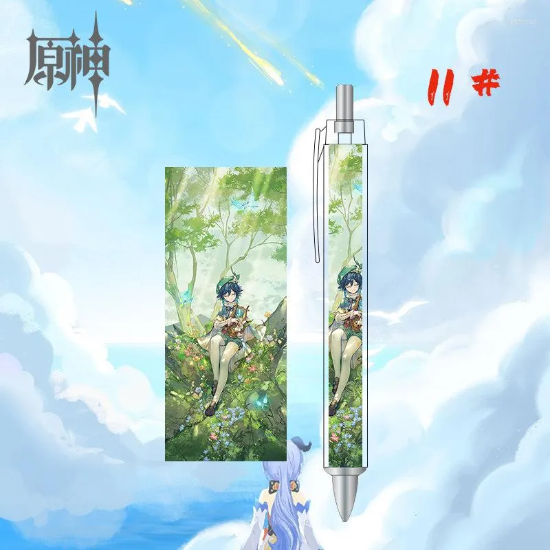Juego Genshin Impact Gel Pen Cosplay Zhongli Diluc Venti Paimon ...