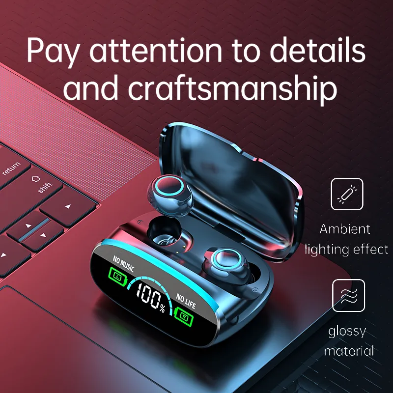 TWS Wireless Earbuds Bluetooth 5.2 Headphones: HiFi Stereo Sports ...