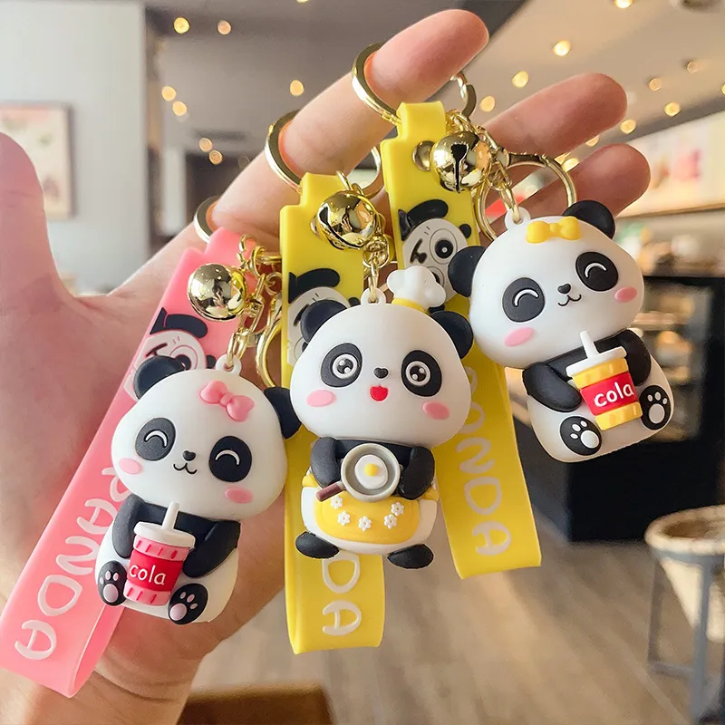 INS Panda PVC Keychain Cute Cartoon Doll Bag Panda Pendant And Car ...