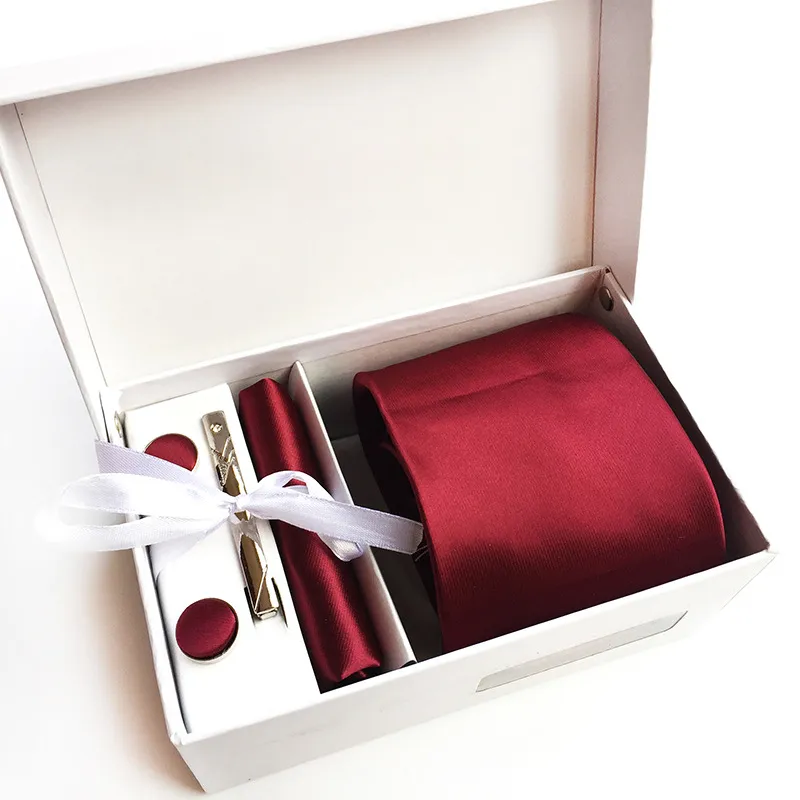 Men's Tie Set Gift Box 6-Piece Polyester Yarn Neckties with Geometric ...