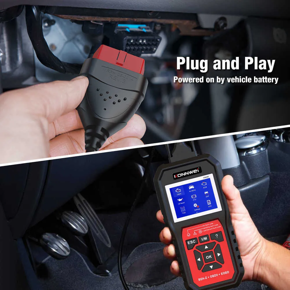 KONNWEI KW460 OBD2 Scanner for Mercedes-Benz Full System Diagnostics ...