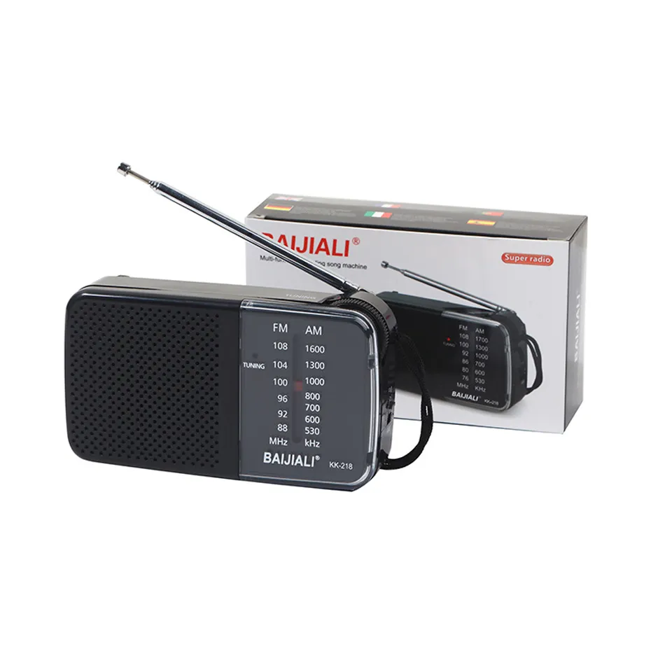 AM FM Radio Portable Handheld Weather Radio Mini Battery Powered Full ...