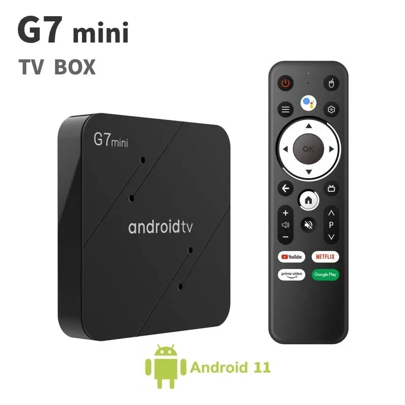 4K Streaming Android TV Box, G7 Mini S905W2 Quad Core Smart TV Box With BT Remote, 5G WiFi, BT 5 ...