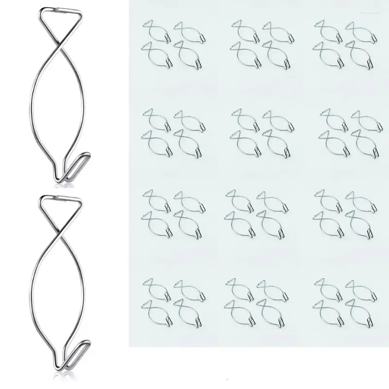 50 Premium Stainless Steel Curtain Hooks with Clips - Removable Ceiling ...