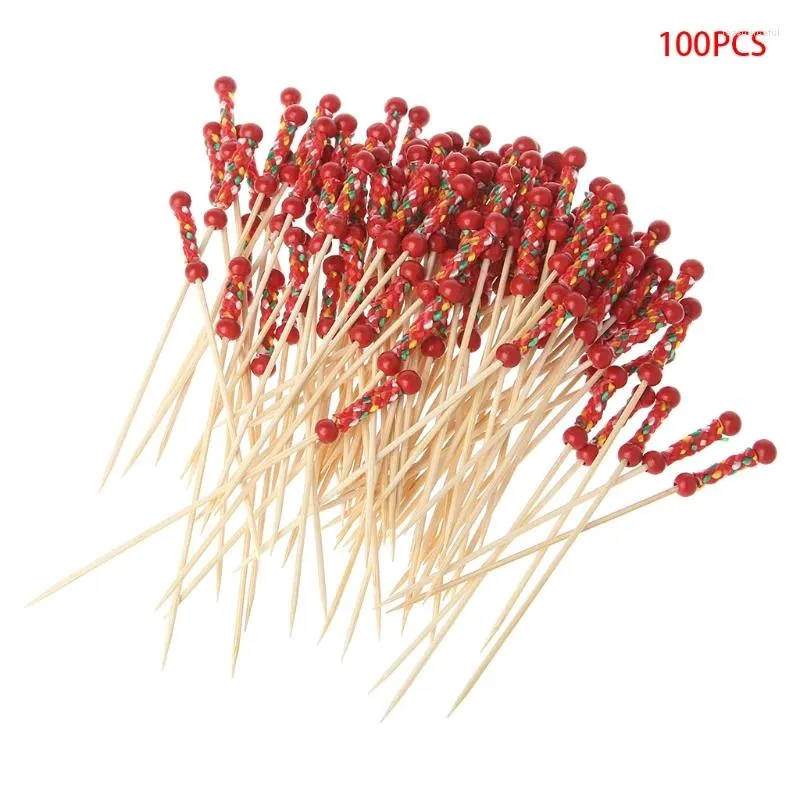 DHgate.com:100Pcs Bamboo Cocktail Picks, Disposable Toothpicks, Beads ...