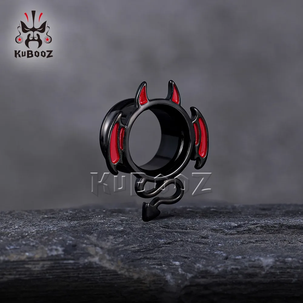 Red Demon Ear Gauges Kit - Stainless Steel Ear Tunnels & Plugs, Body ...