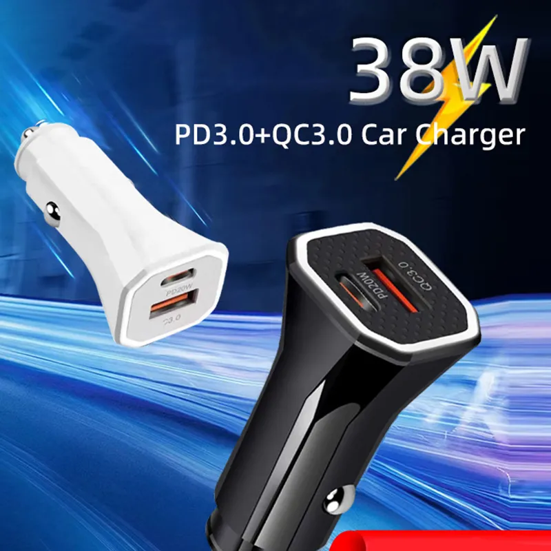 TE P22 Universal 38W USB Type C Quick QC3.0 PD Dual Ports Cars With Wireless Charging With 20W ...