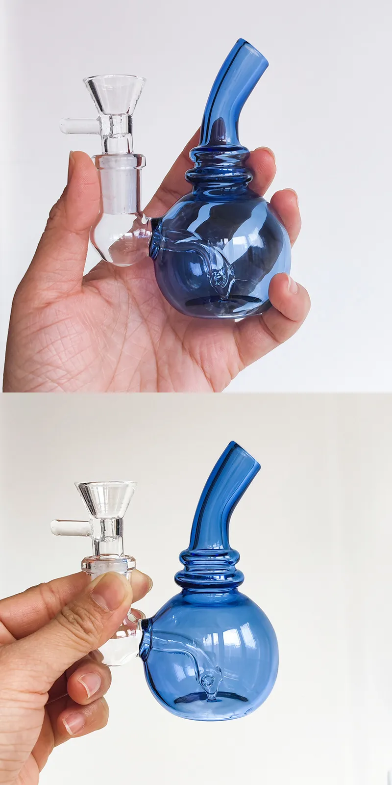 Glass Water Pipe Bong Blue Smoking Pipe Recycler Dab Rig Bongs With ...