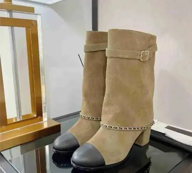 Channel Channel Boots Metal Decoration Channelsshoes Chain Designer ...