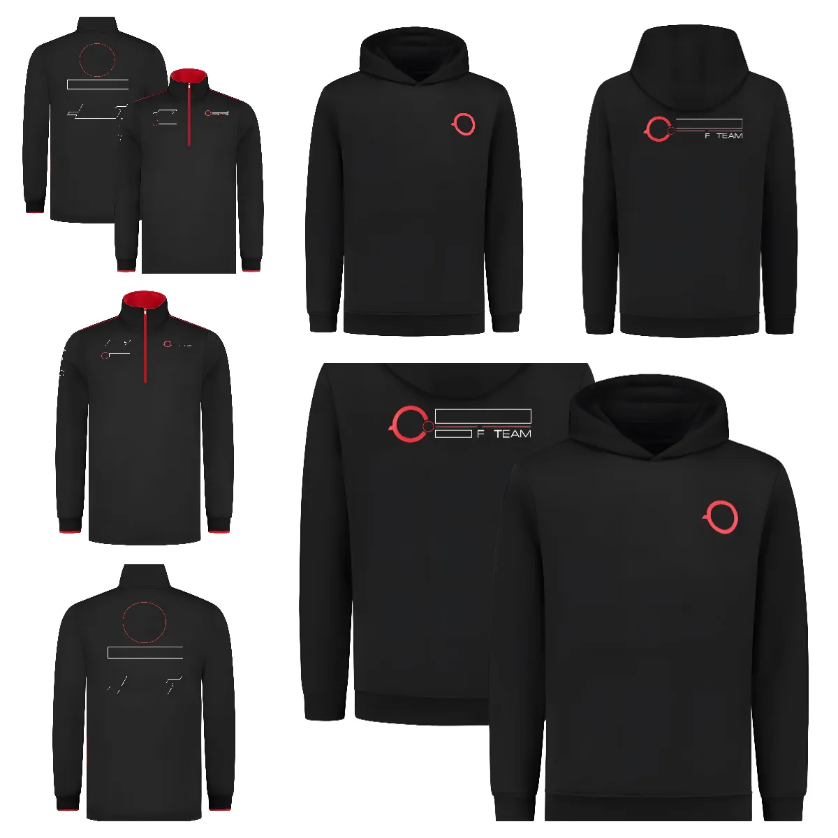 Customizable 2023 F1 Team Racing Hoodie For Men And Women Semi Zipper ...