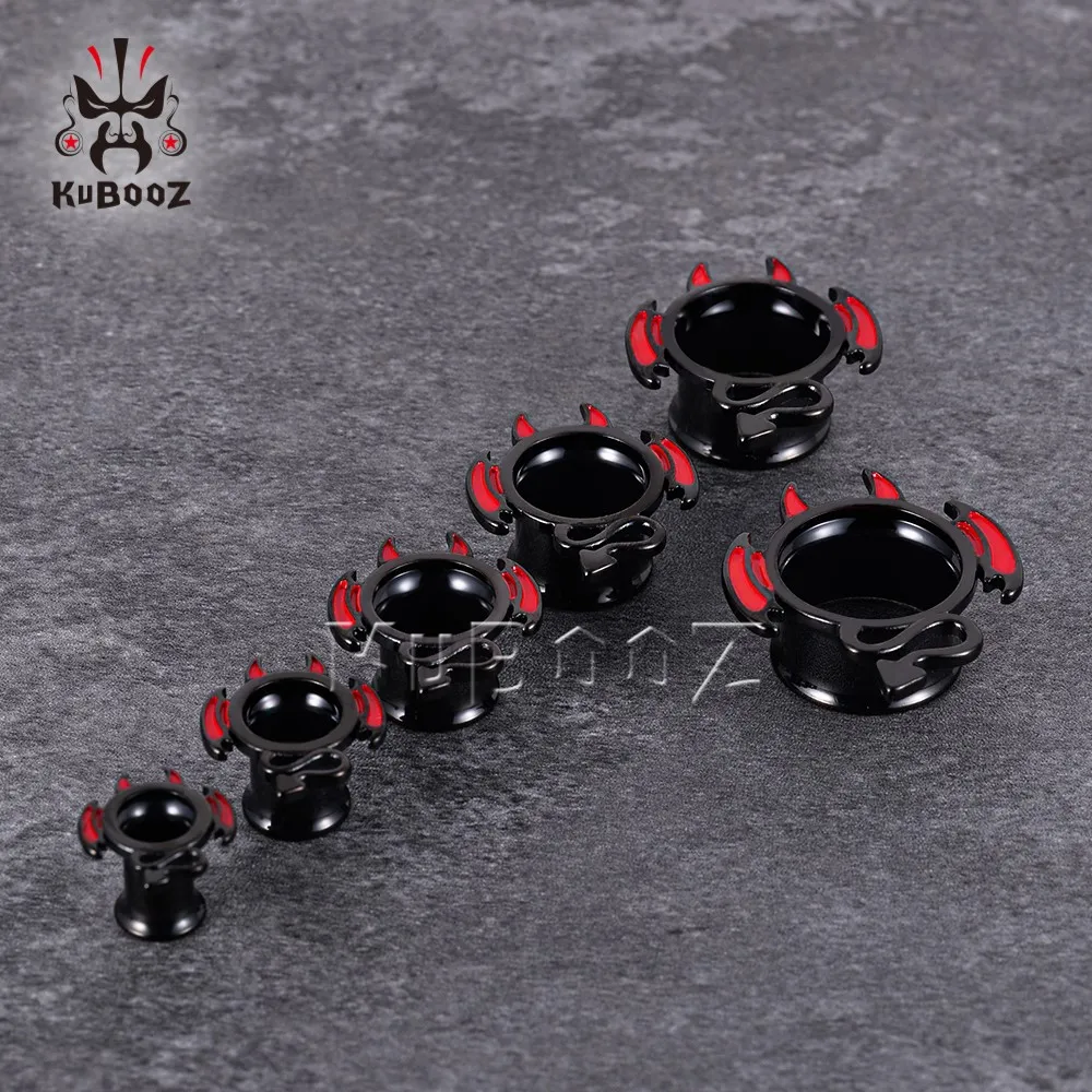 Red Demon Ear Gauges Kit - Stainless Steel Ear Tunnels & Plugs, Body ...