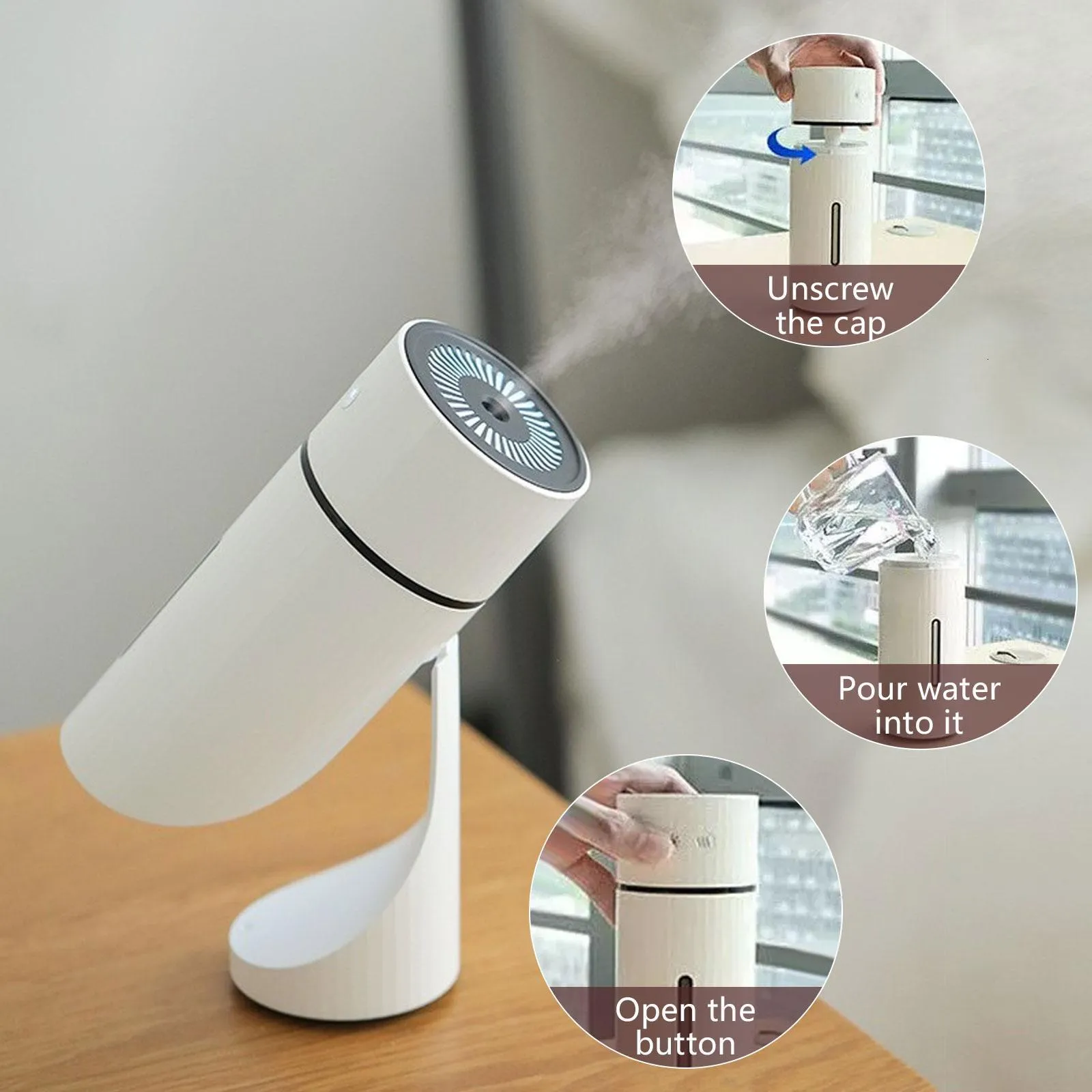 Humidifier Mini: 90 Degree Rotating Portable Air Humidifier With USB ...