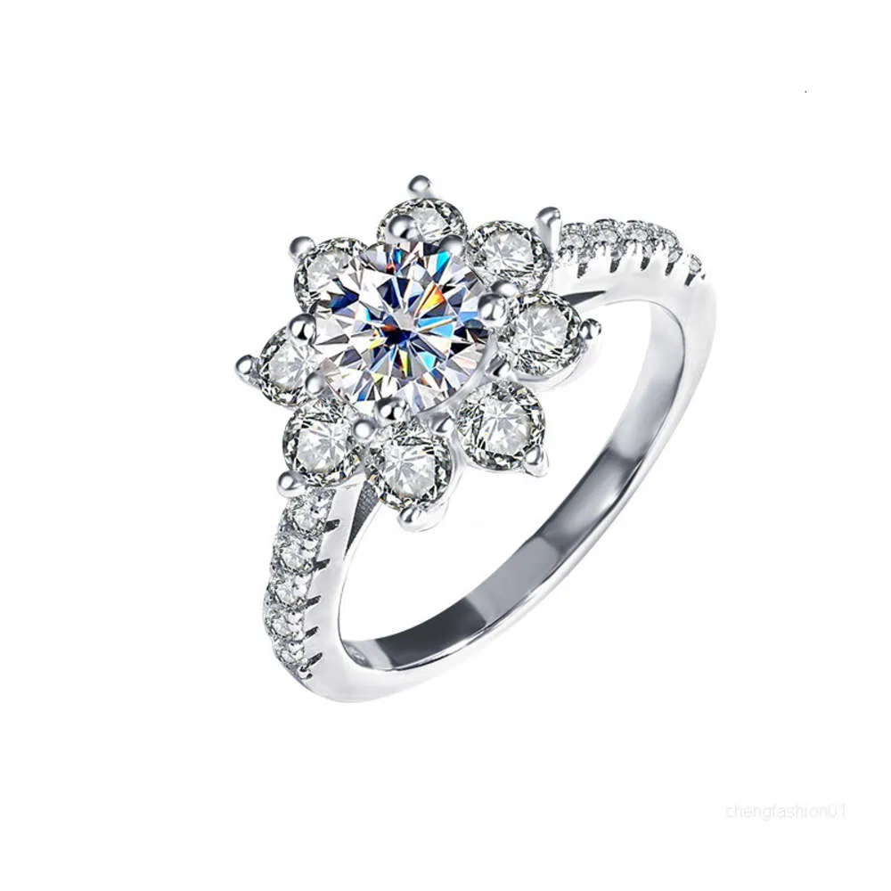 Premium 925 Sterling Silver Moissanite Ring - Sunflower Design, Best ...