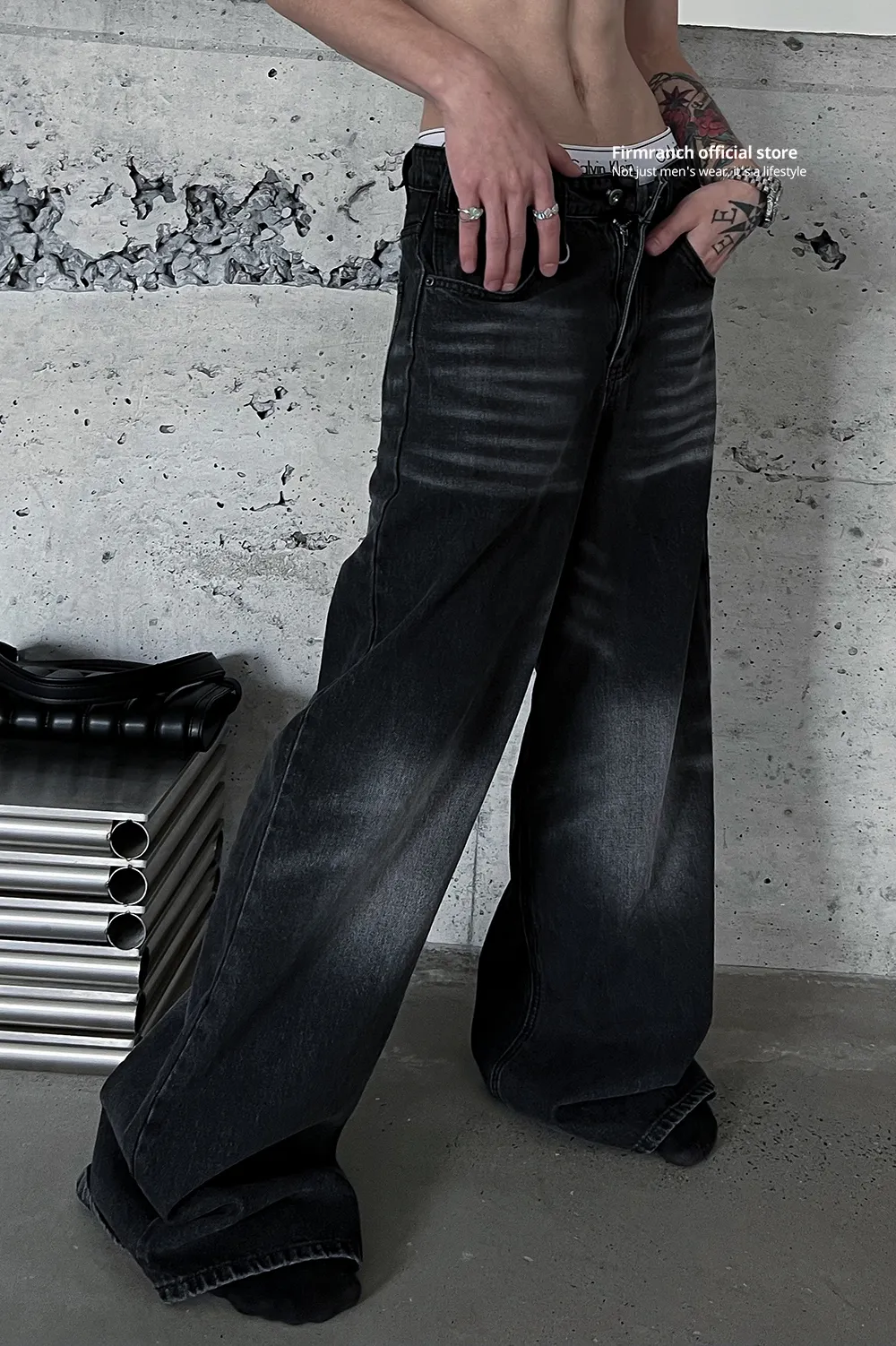 Firmranch 2023 Black Baggy baggy jeans for Men and Women Firmranch 2023 Black Baggy baggy jeans for Men and Women