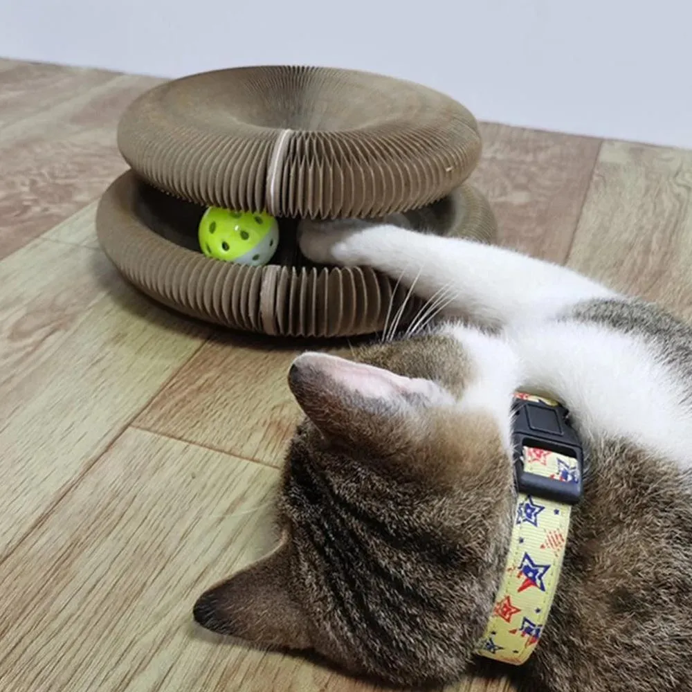 DHgate.com:2024 Round Corrugated Cardboard Cat Scratching Pad with Bell Ball - Cat Toys for ...