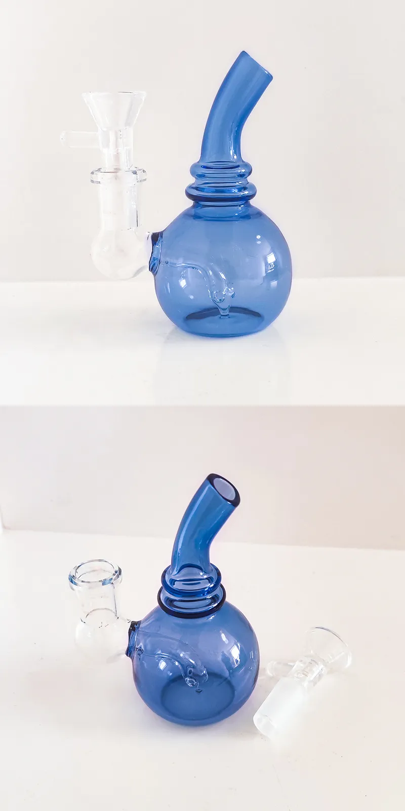 Glass Water Pipe Bong Blue Smoking Pipe Recycler Dab Rig Bongs With ...