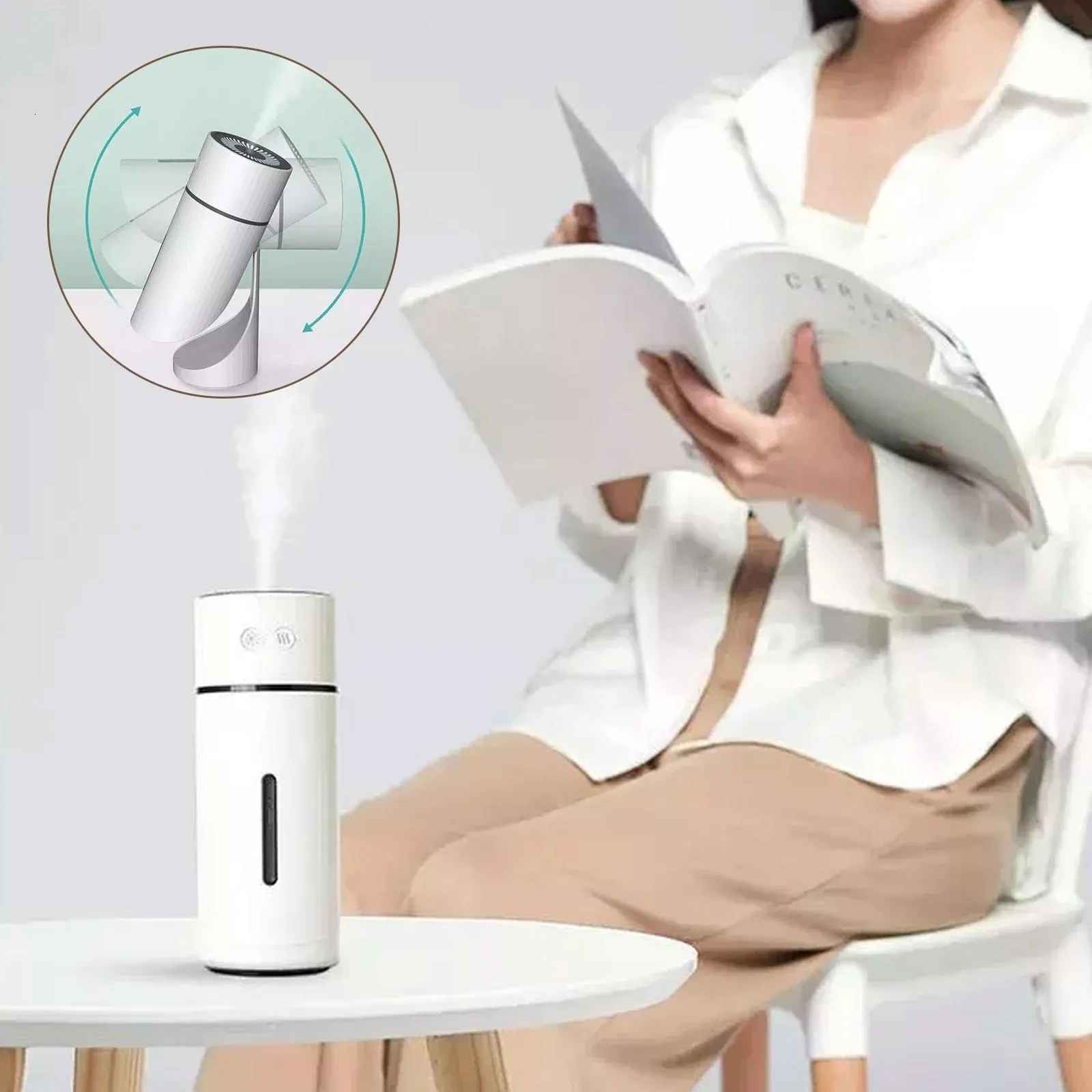 Humidifier Mini: 90 Degree Rotating Portable Air Humidifier With USB ...