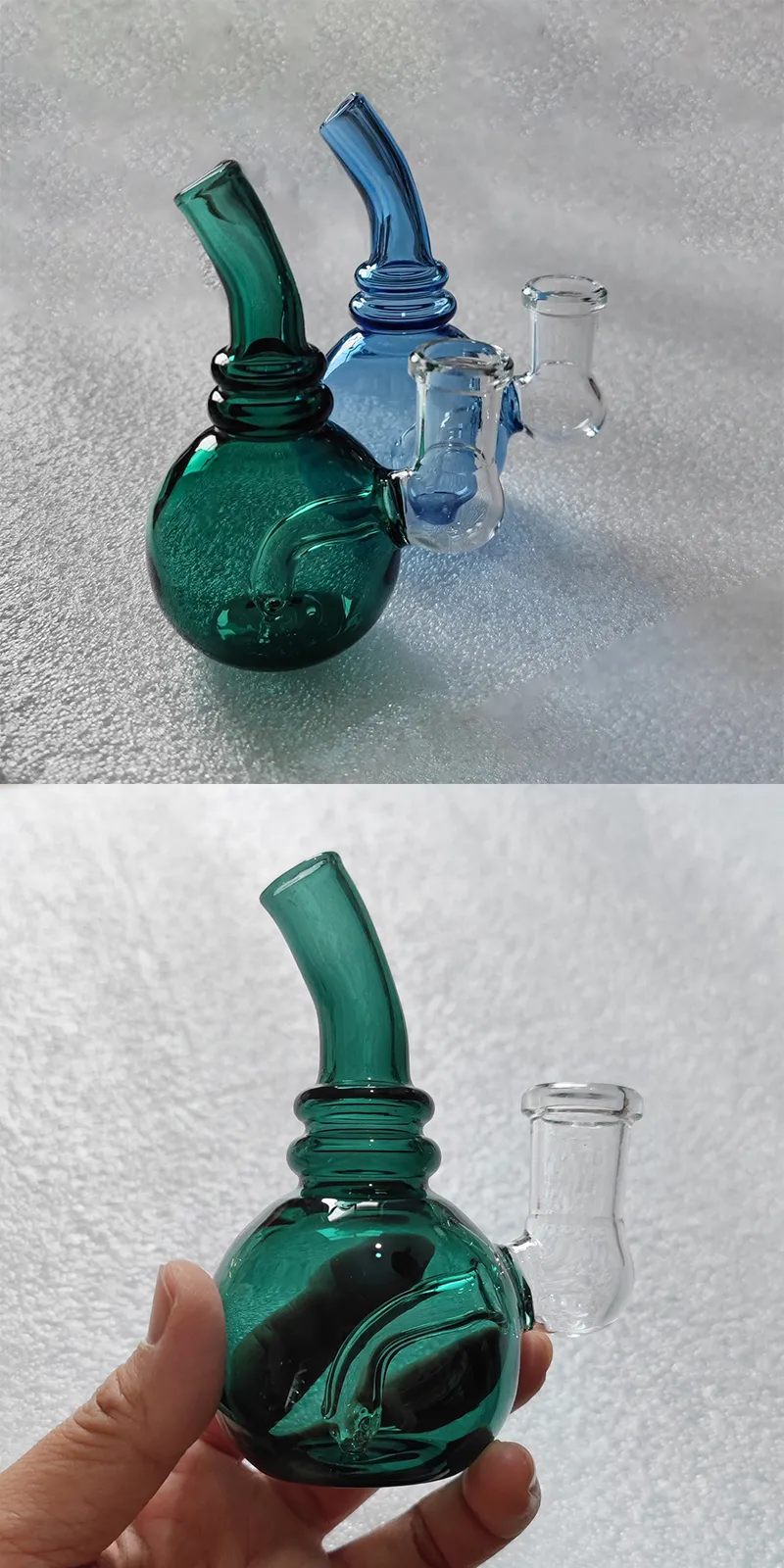 Glass Water Pipe Bong Blue Smoking Pipe Recycler Dab Rig Bongs With ...