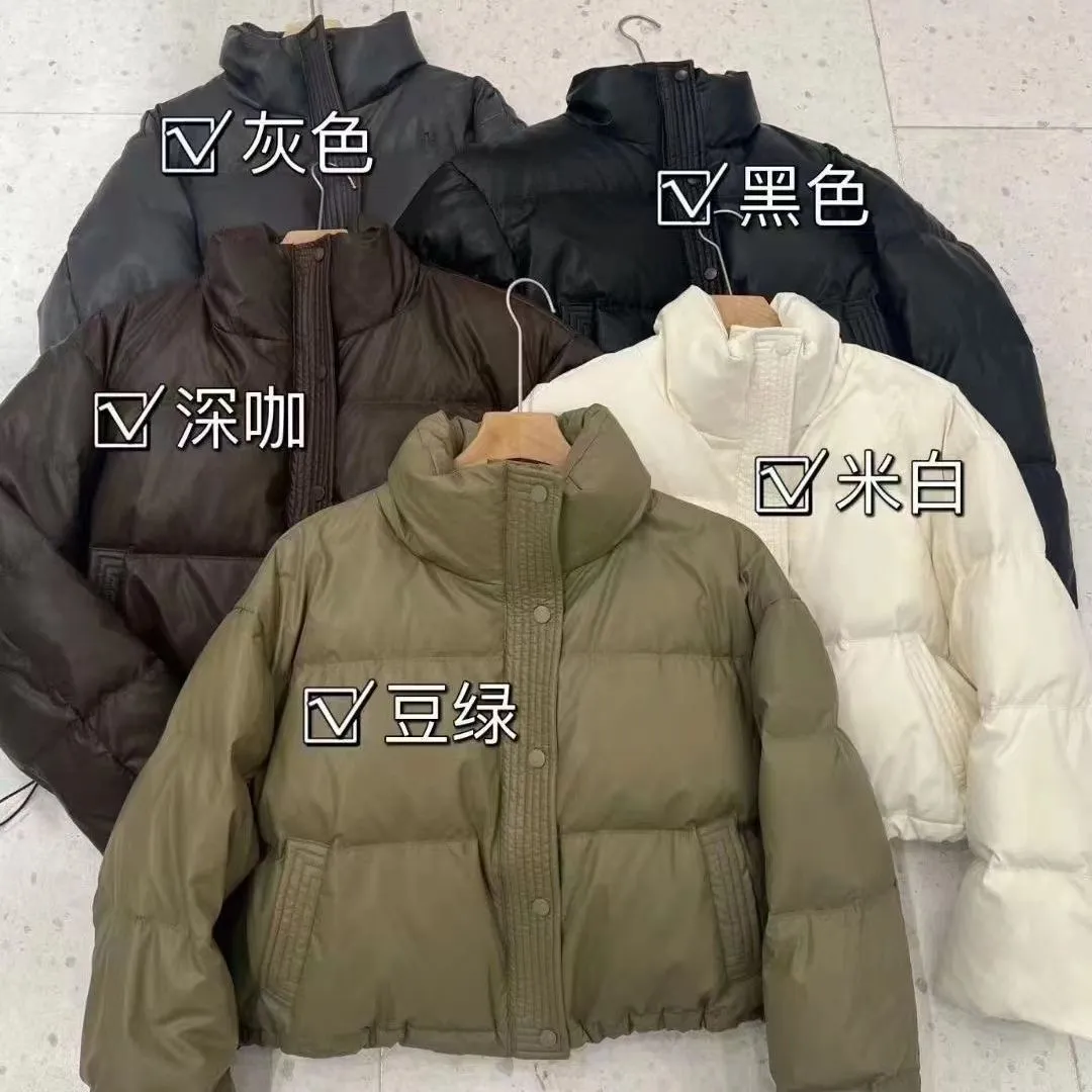 DHgate.com:Wash-free PU Down Jacket: Short, Thickened, Stand-Collar ...