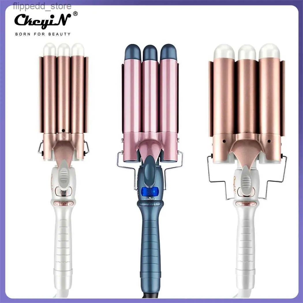 DHgate.com:Professional Ceramic Triple Barrel Hair Curler Waver Tong ...