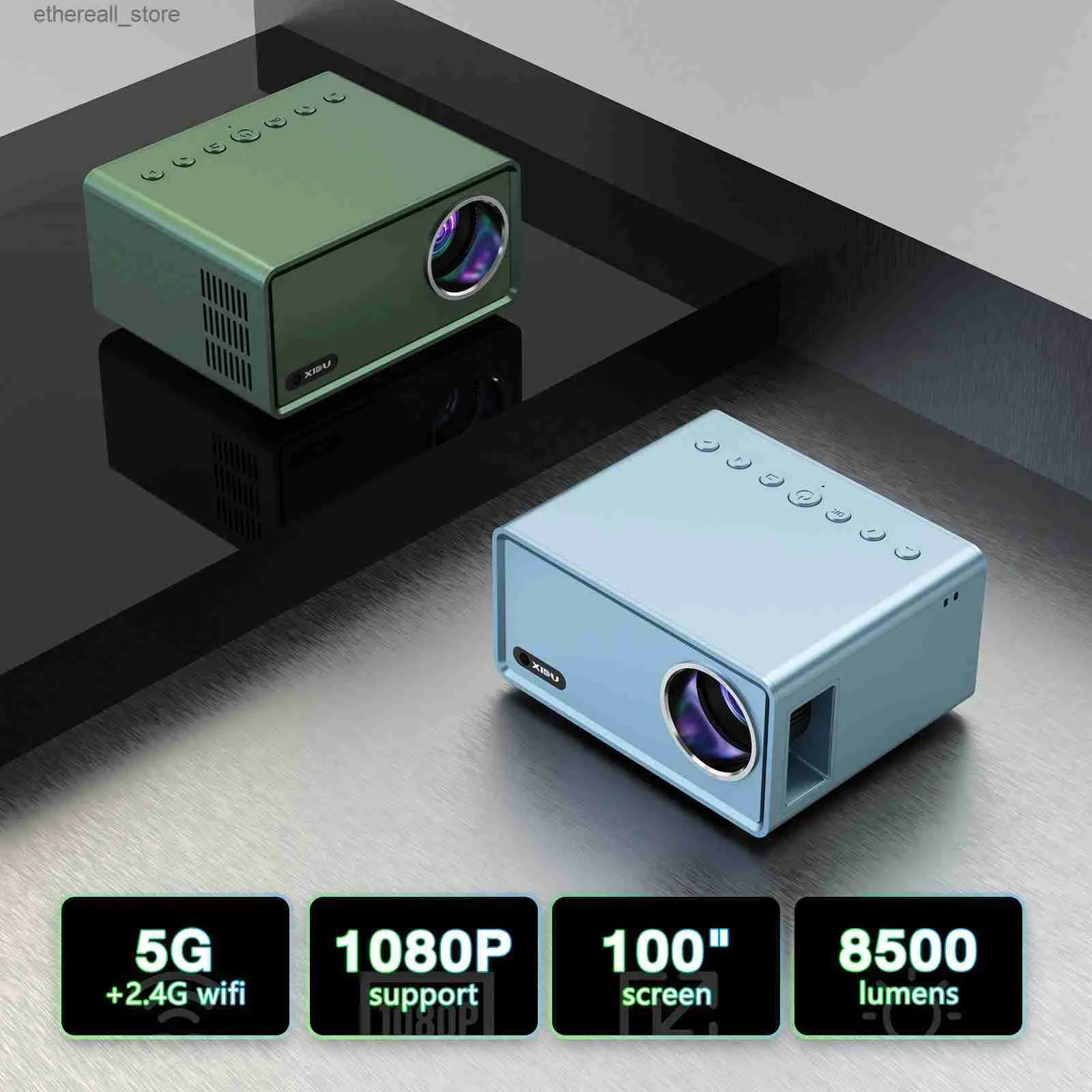 Mini Projector 1080P Supported - Portable Projector with 5G WiFi ...