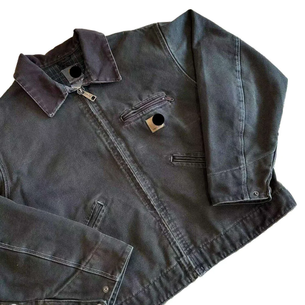 Lapel Leather Jacket Style Canvas Outerwear - Durable Workwear Jacket ...