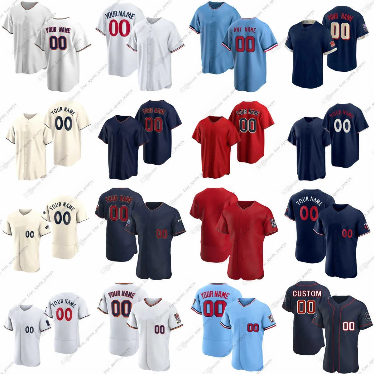 Custom Twins 29 Rod Carew Baseball Jerseys Byron Buxton Max Kepler ...