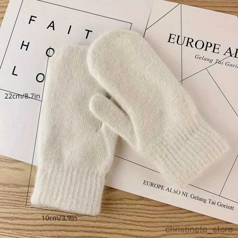 DHgate.com:Cozy Winter Rabbit Hair Mittens for Women: Double-Layer ...