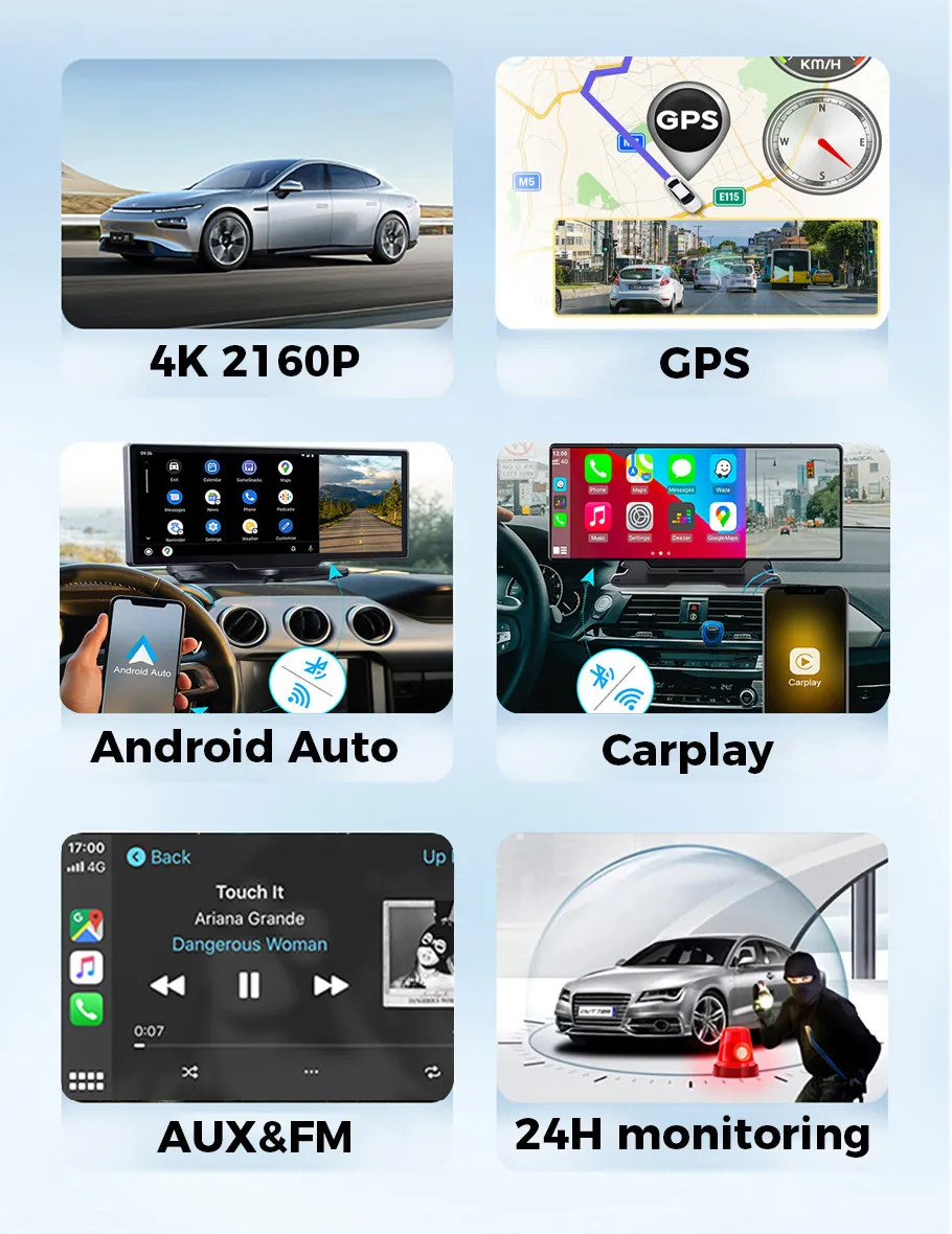 Car DVR 4K WiFi GPS 10.26 Inch Video Recorder Car Mirror Rearview ...