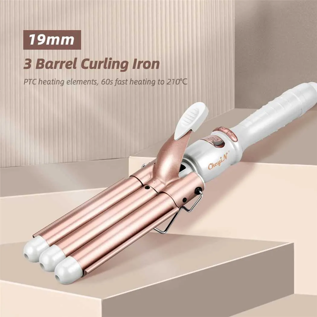 DHgate.com:Professional Ceramic Triple Barrel Hair Curler Waver Tong ...