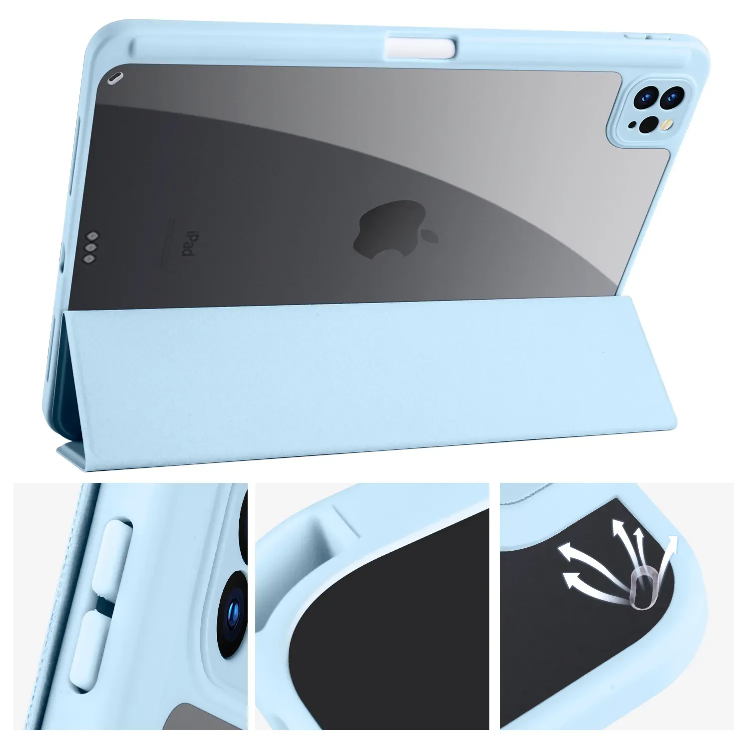 Clear Tablet Case for 10 Inch Tablets - Triple Fold, Premium Quality ...