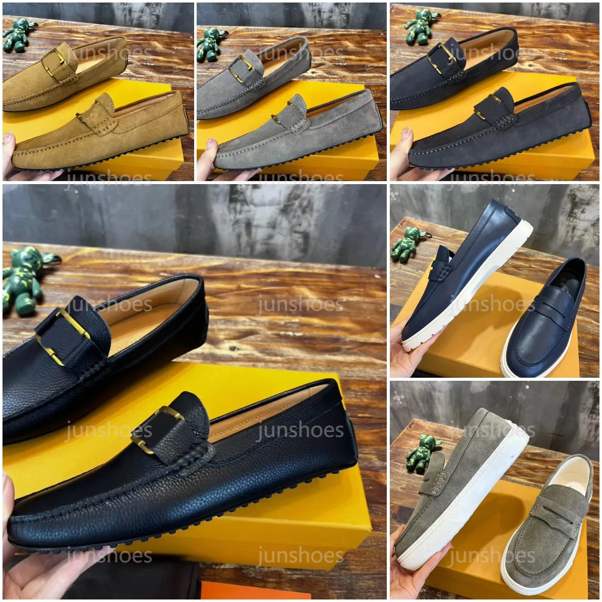 Men's Suede Loafers - Stylish Casual Slip-Ons, Luxury Calfskin Nubuck ...
