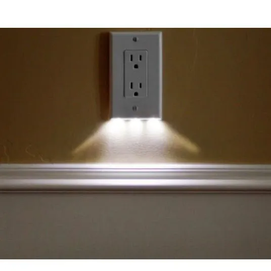 LED Cherry Wall Outlet Plate Night Light Plate With Automatic On/Off ...