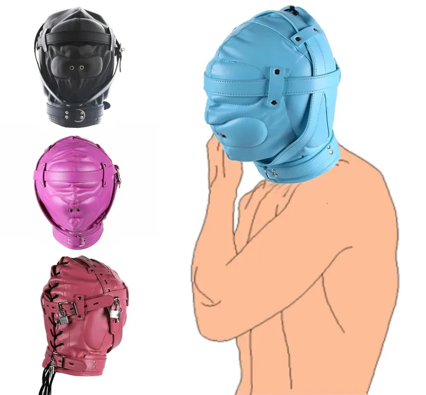 Premium Leather Sensory Deprivation Hood Mask - Locking, Breathable BDSM Bondage - Shop Now ...