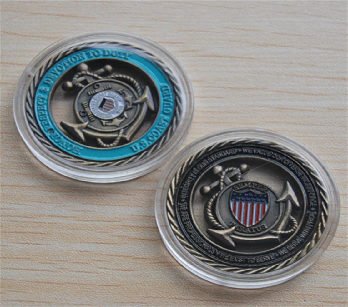USCG Officer Enlisted Collectible Coins Coin Coast Guard Core Values ...