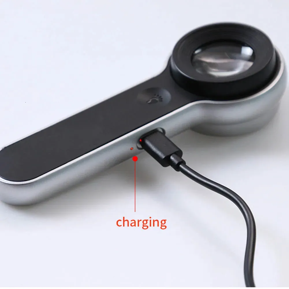 DHgate.com:60X Magnifying Glass with 6 LED Lights - USB Rechargeable ...
