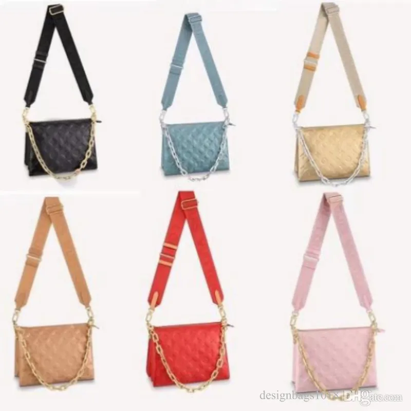 Designer Black Crossbody Purse Embossed Leather Chain Shoulder Bag ...