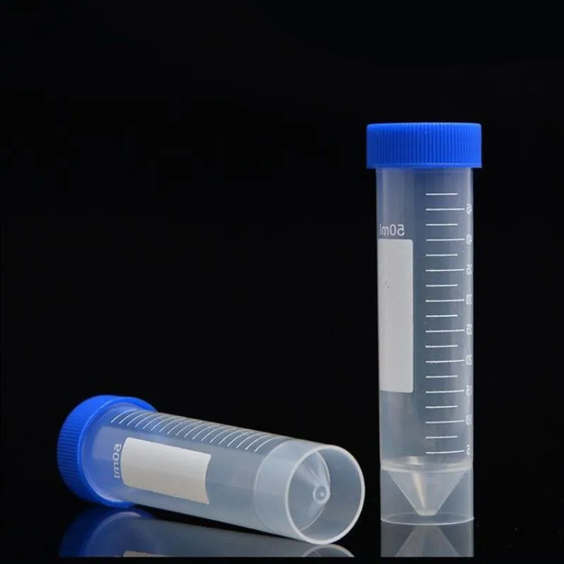 Plastic Test Tubes With Caps: 50ml Clear Plastic Centrifuge Tubes With ...