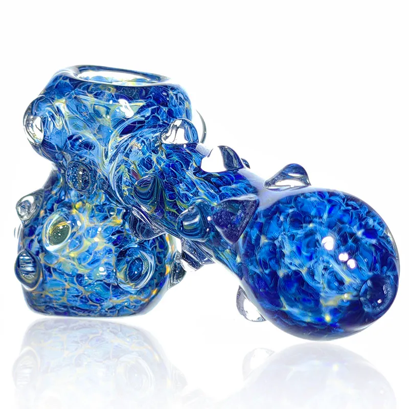 Blast Glass Hand Blown Pipe: 3.5 Fitted With Blue Blast Fancy Spoon ...