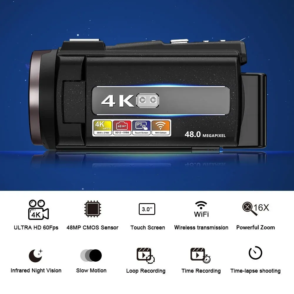 4K HD Handheld Pocket Cinema Camera 4k For Outdoor Sports With Anti ...