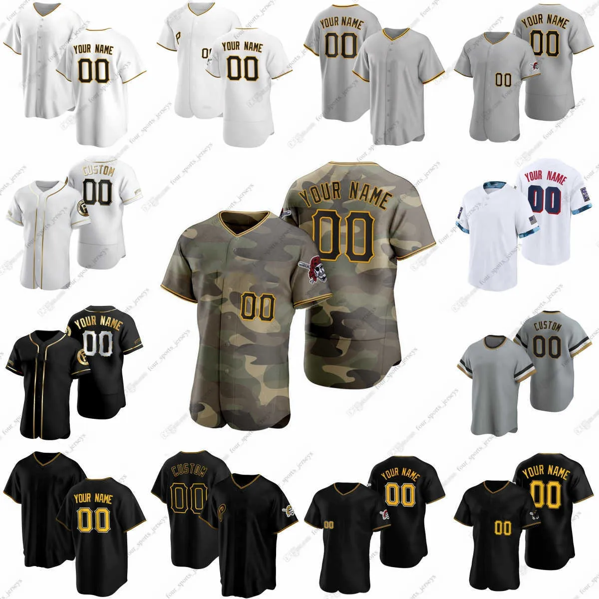 2023 Custom Pirates Roberto Clemente Baseball Jerseys Rich Hill Colin ...