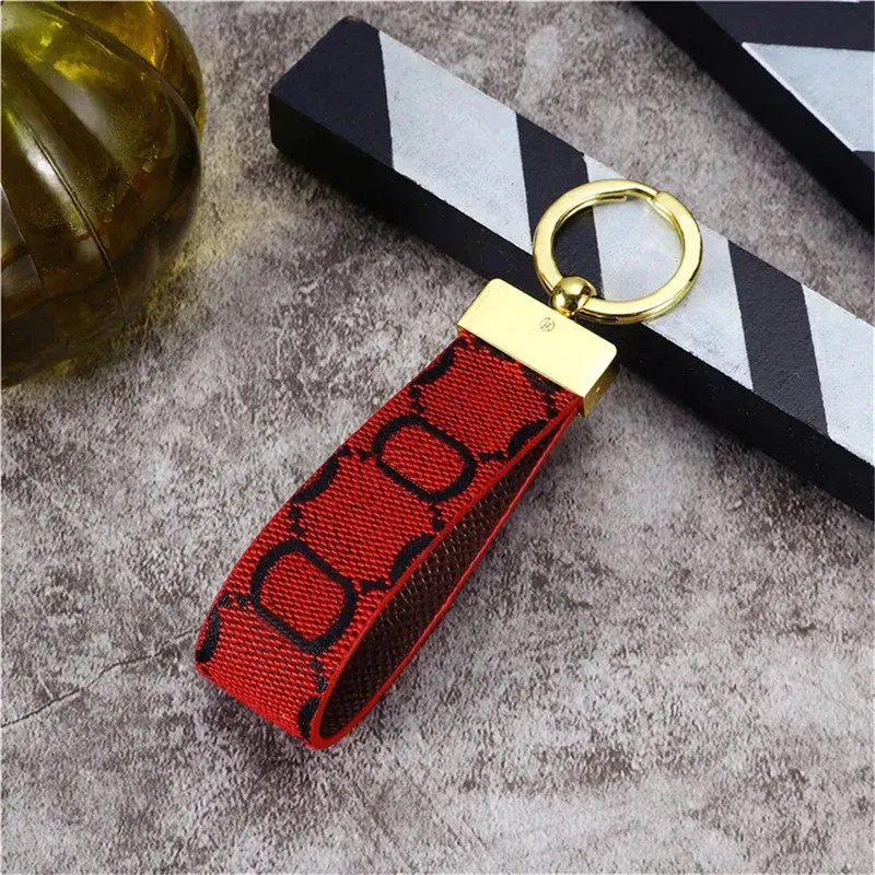Handmade Designer leather keychain with Double Letter Buckle - Multi-Color Fashion Accessory for ...