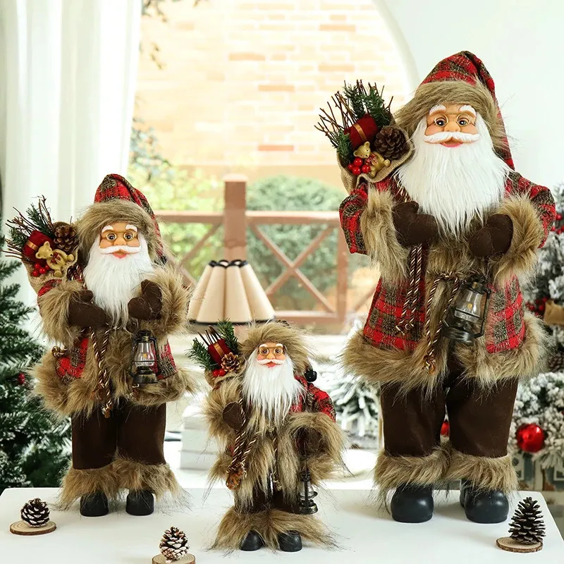 Big Santa Claus Christmas Decoration - 60/45/30cm Festive Santa Figures ...