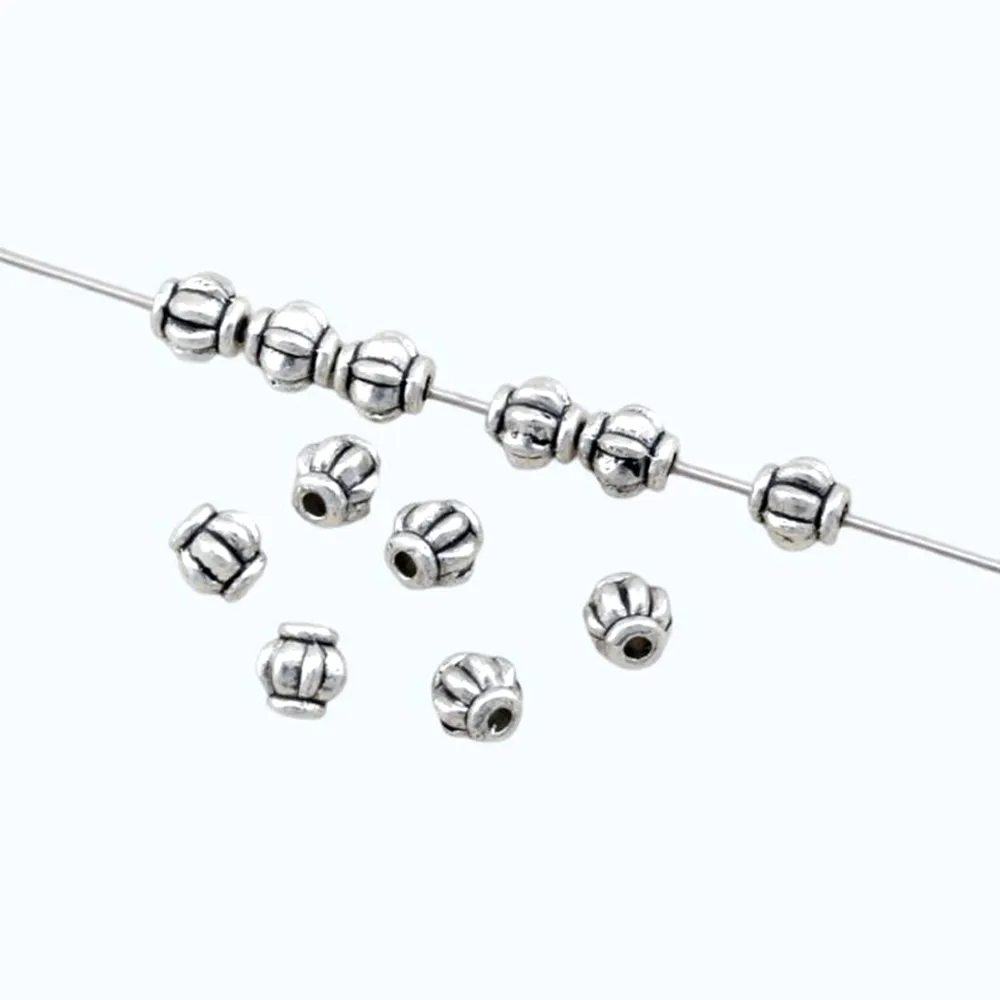 Antique Silver Alloy Lantern Spacer Beads 4mm for Jewelry Making ...