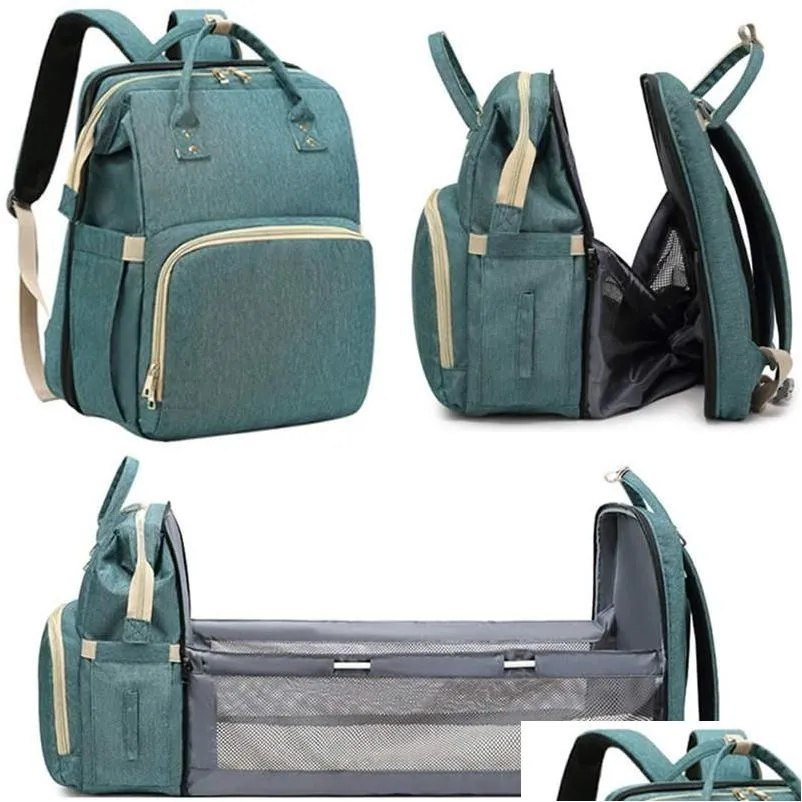 DHgate.com:Multifunctional Diaper Bag Backpack with Foldable Crib ...