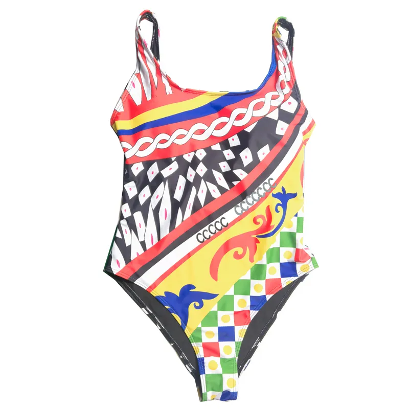 Sexy Printed One Piece Swimsuit - Designer Halter Bikini, Flattering ...